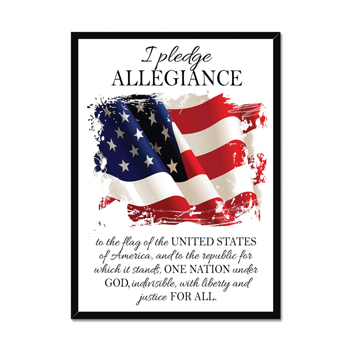 Pledge of Allegiance Framed Print – Sincerely Us - Hand Made Framed ...