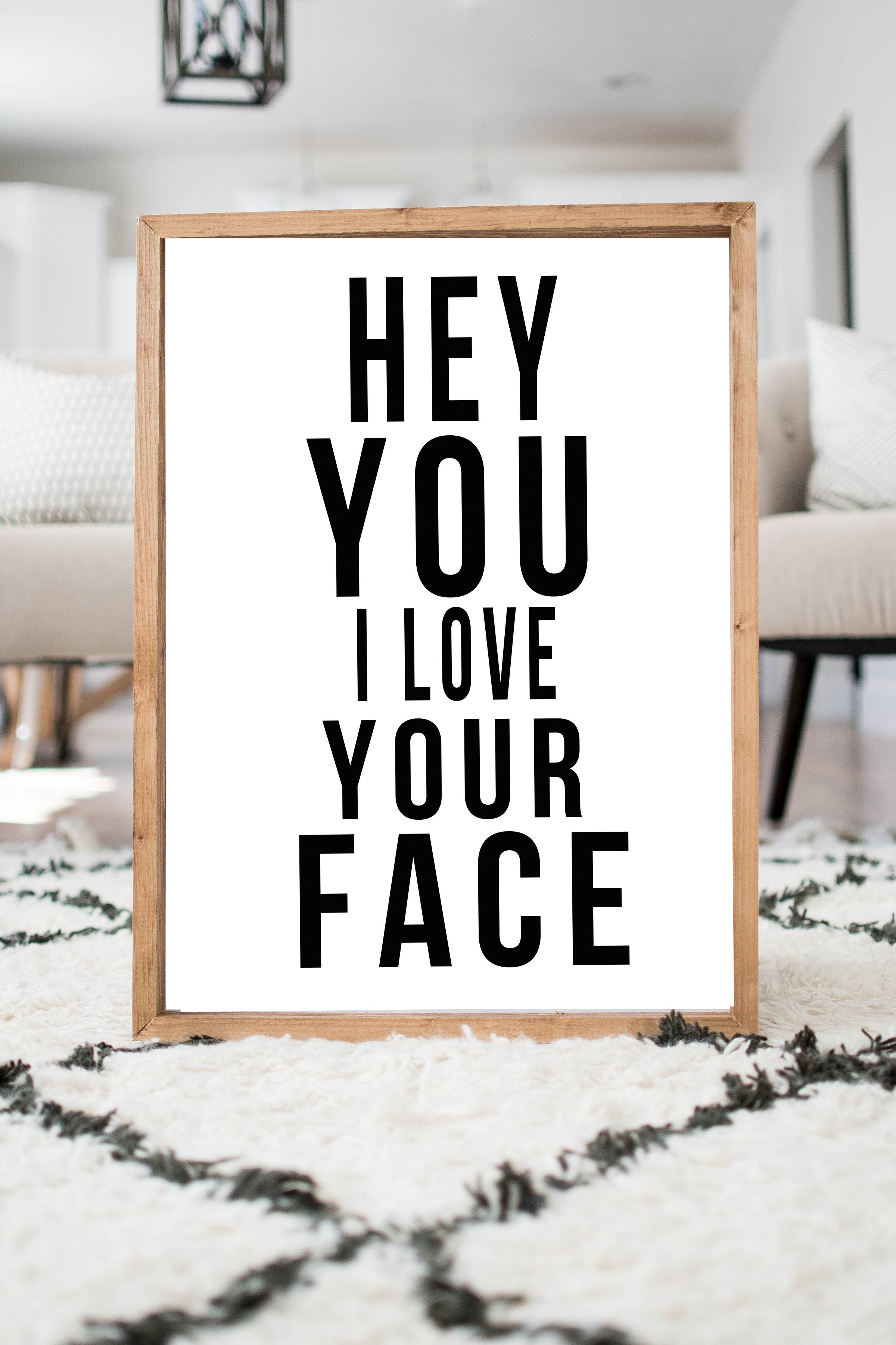 Love Your Face – Sincerely Us - Hand Made Framed Wall Art